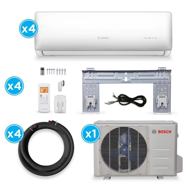 Bosch / Max Performance 4-Zone 36,000 BTU 3 Ton Ductless Mini Split Air ...