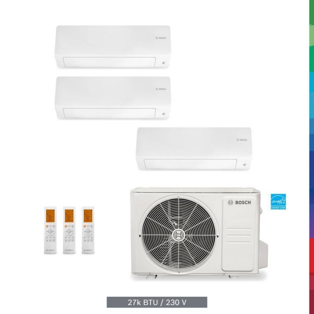 Bosch / Gen 3-Climate 5000 PRO-pack 3-Zone 27,000 BTU 2.25 Ton Ductless ...