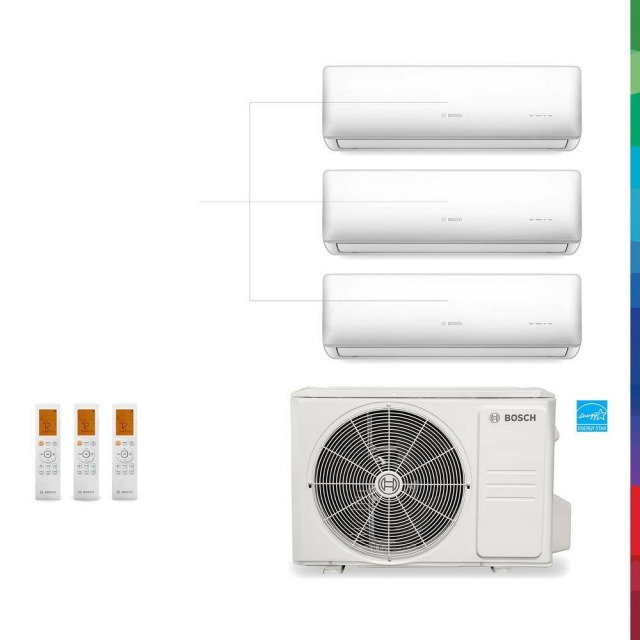 Bosch / Pro Pack Gen 2 Plus 3-Zone 27,000 BTU 2.25 Ton Ductless Mini ...
