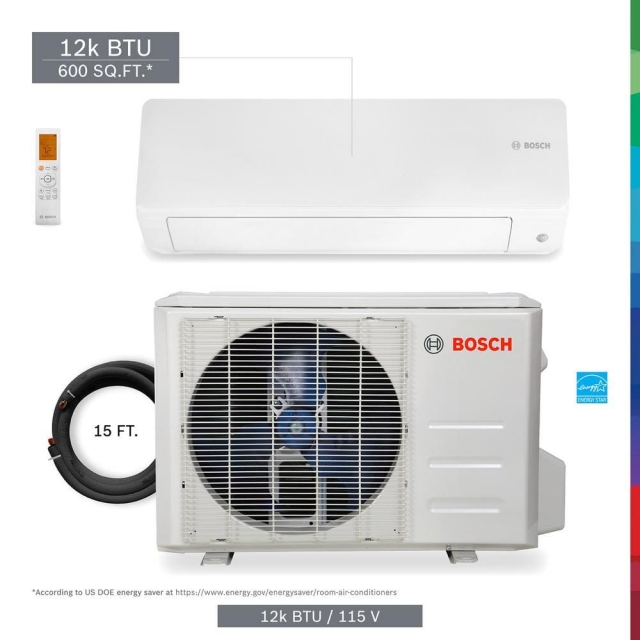 Bosch / Gen 2 Plus Climate 5000 ENERGY STAR 12,000 BTU 1-Ton Ductless ...