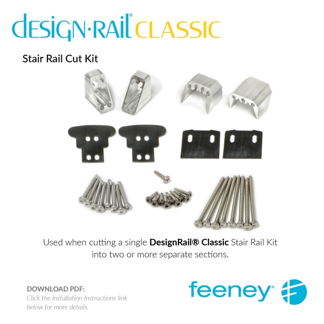 Feeney / DesignRail Classic Kits (Stair) Rail Cut Kit (Black)