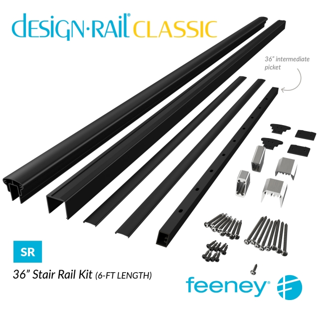 Feeney / DesignRail Classic Kits (stair) Rail Kit (36" - Textured Black)