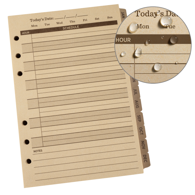 Rite In The Rain / Weatherproof Daily Calendar Set, 5" x 7", Tan Sheets ...