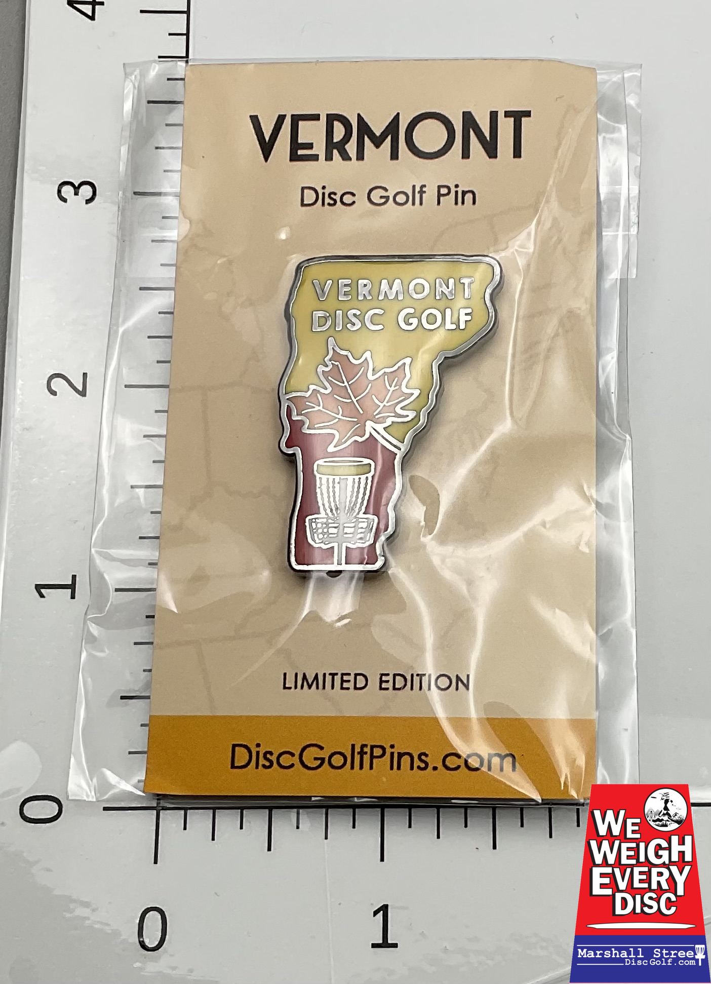 Vermont State Pin, Disc Golf Pins • Marshall Street Disc Golf