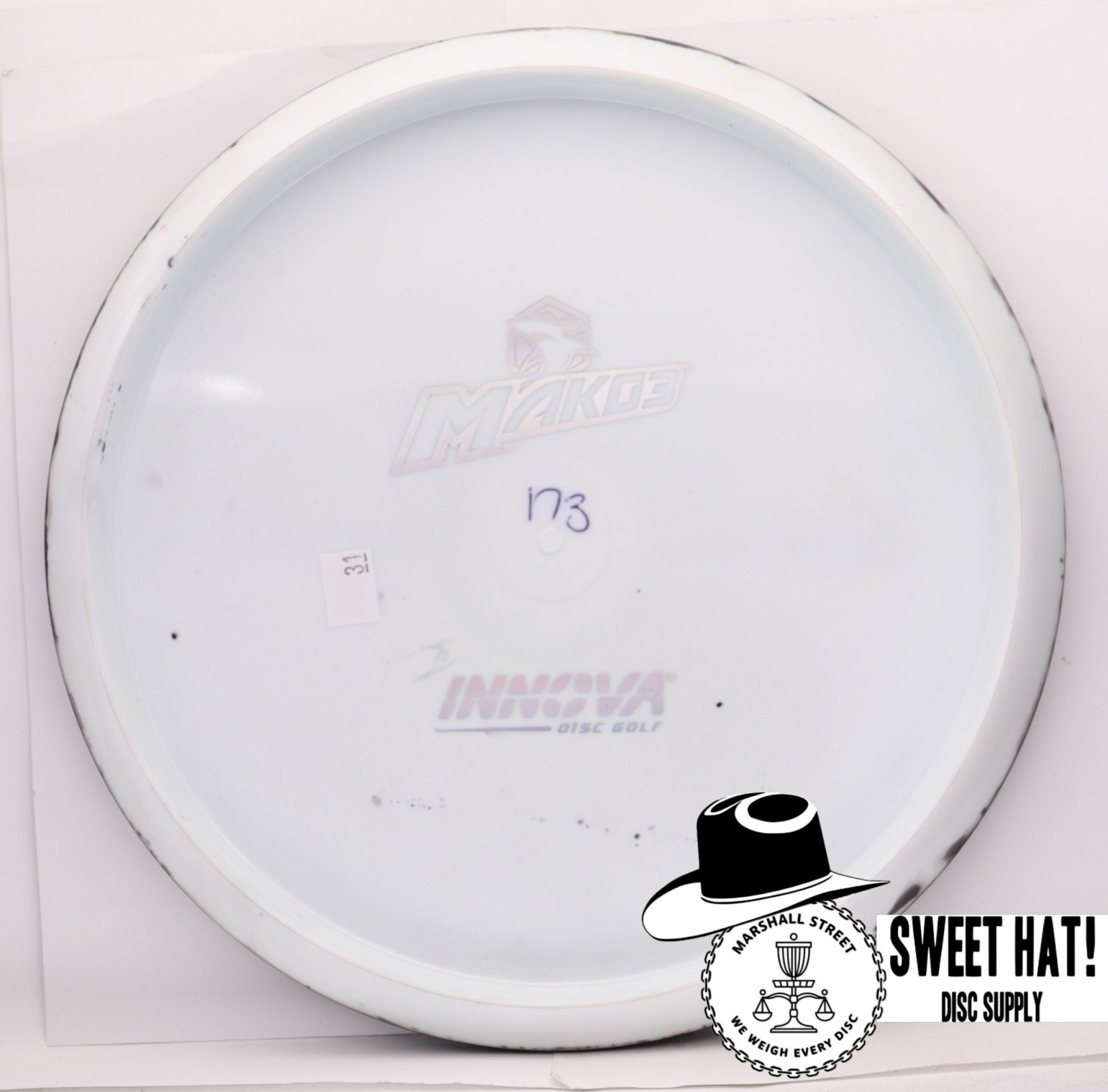 Star Mako3, Bottom Stamp - Ultra Ball - Sweet Hat! Disc Supply 31 • Marshall Street Disc Golf