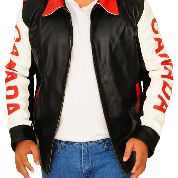 Canadian Flag Leather Jacket | Men's Leather Jacket | MauveTree
