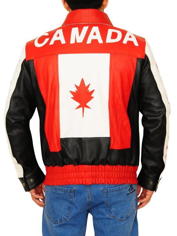 Canadian Flag Leather Jacket | Men's Leather Jacket | MauveTree