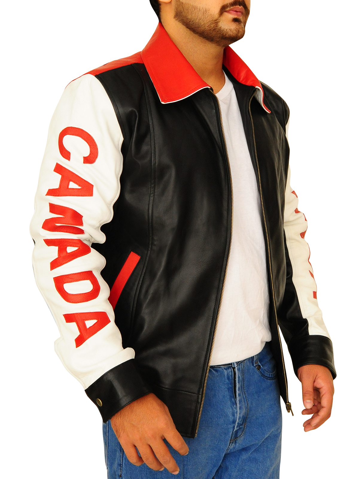 Canadian Flag Leather Jacket | Men's Leather Jacket | MauveTree