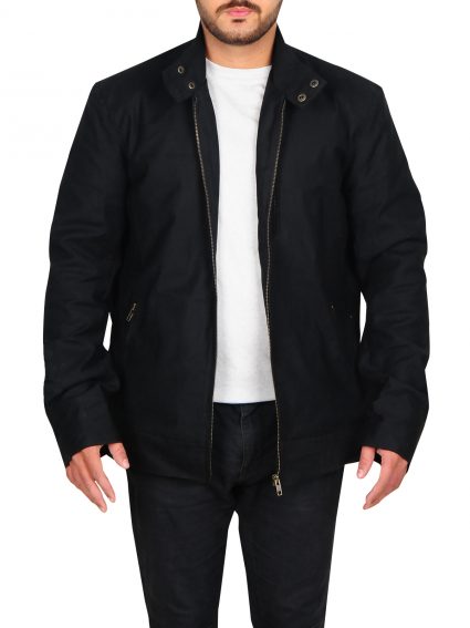 Dashing Pitch Black Cotton Jacket | Men Jacket | MauveTree