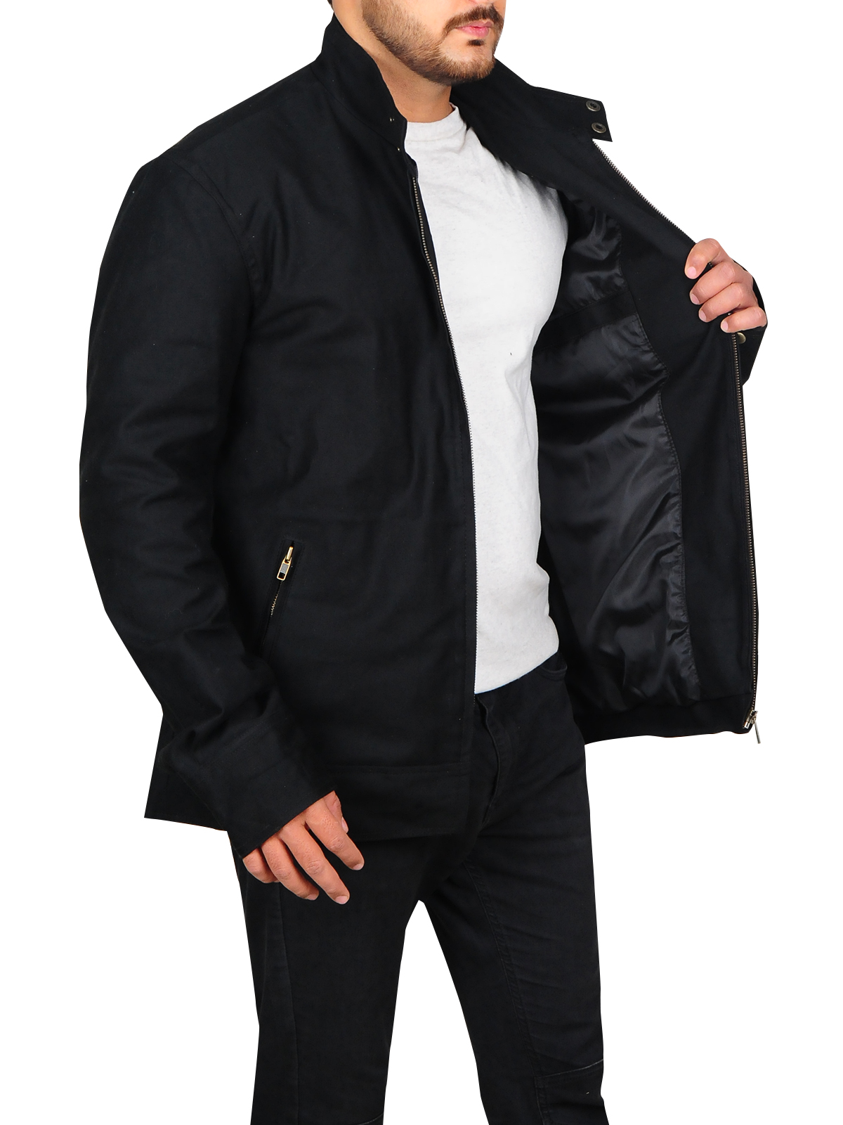 Dashing Pitch Black Cotton Jacket | Men Jacket | MauveTree