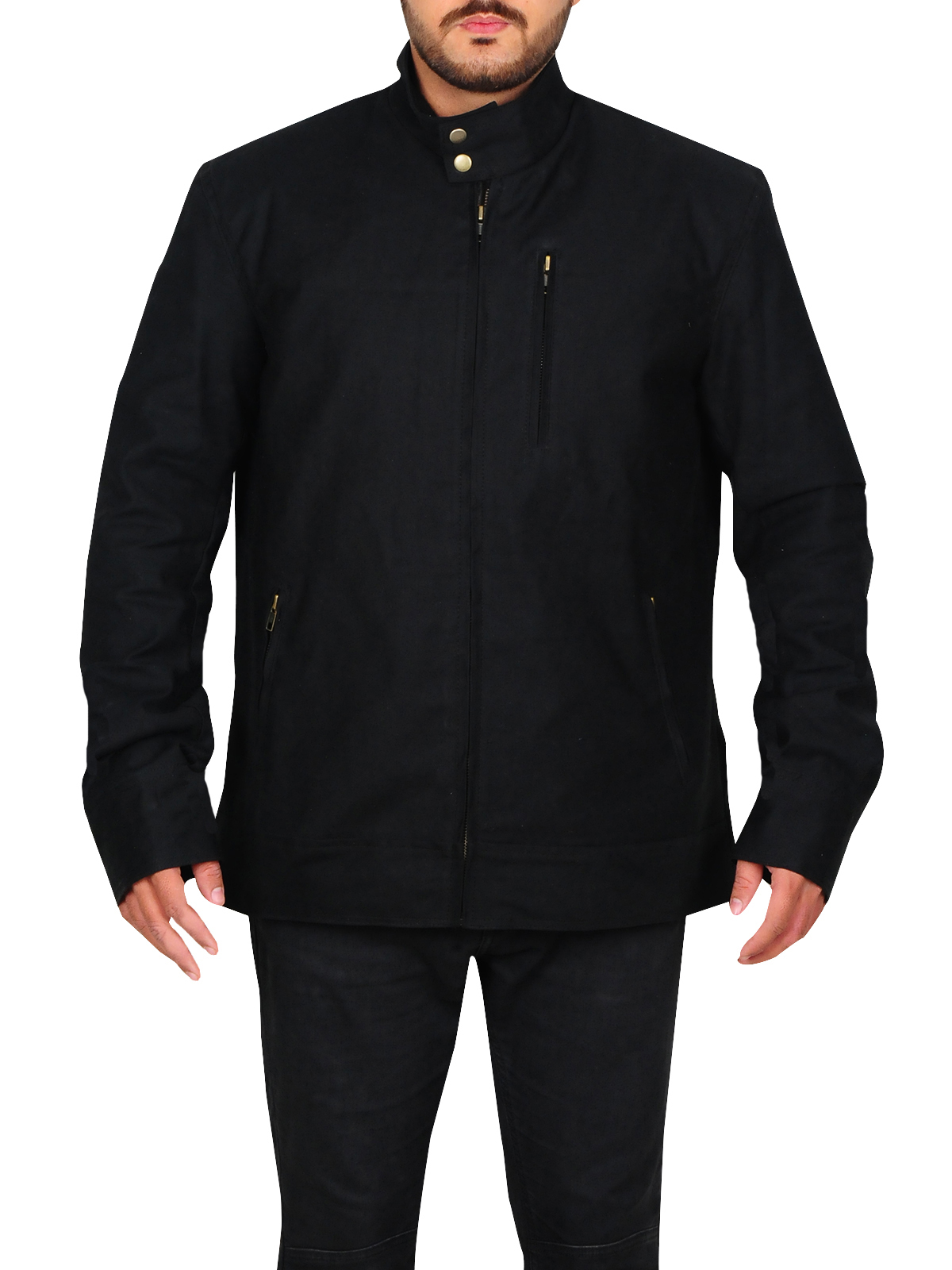 Dashing Pitch Black Cotton Jacket | Men Jacket | MauveTree
