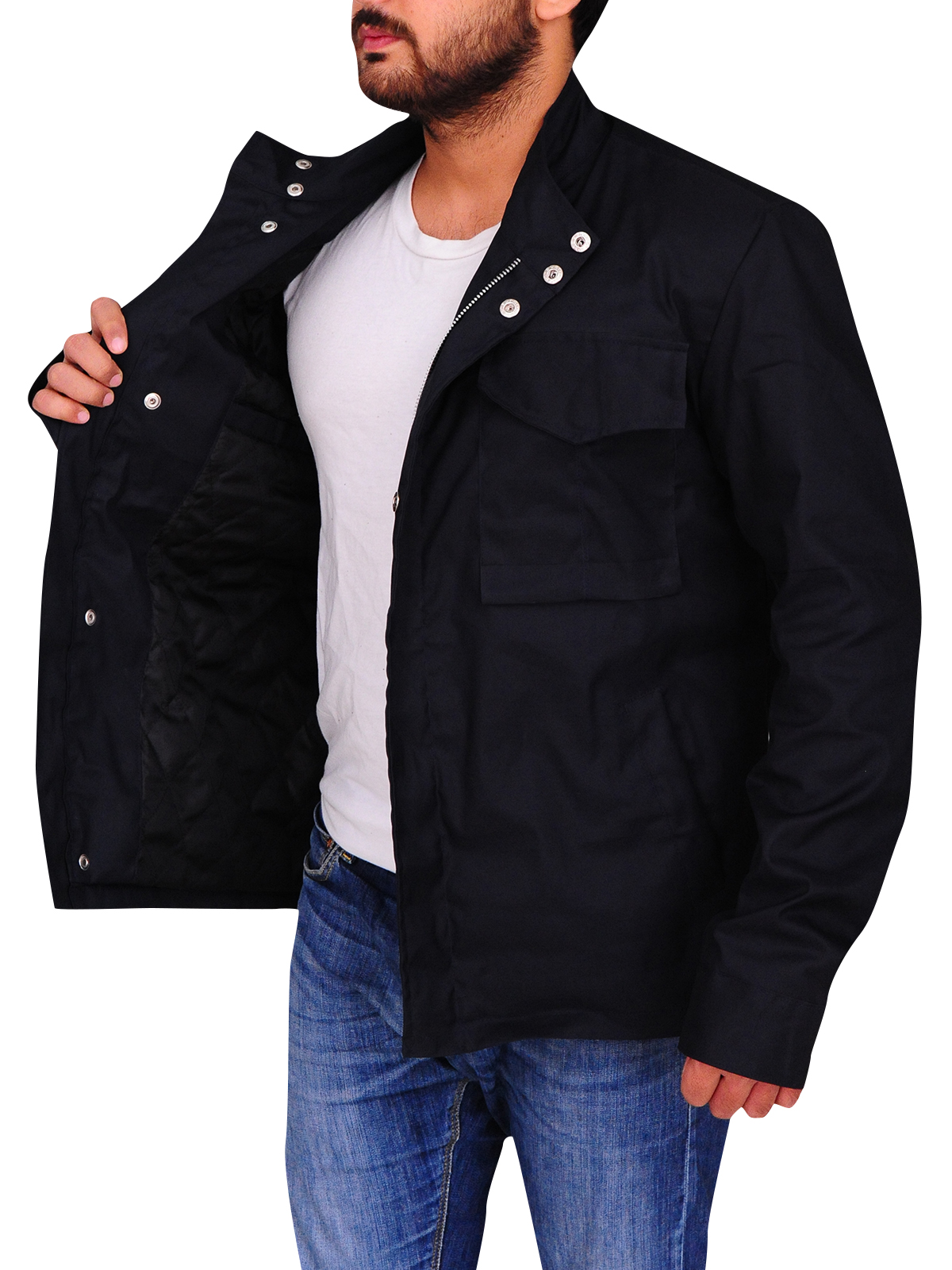 Dapper Navy Blue Cotton Jacket | Men Jackets | MauveTree