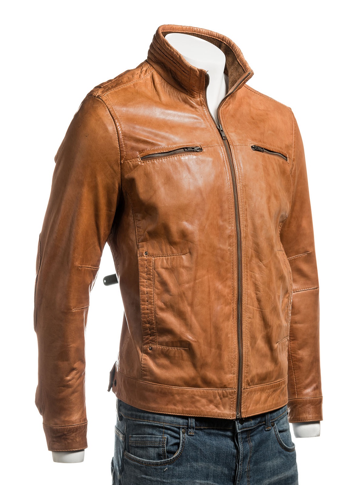 Men's Tan Leather Jacket | Men Jacket | MauveTree