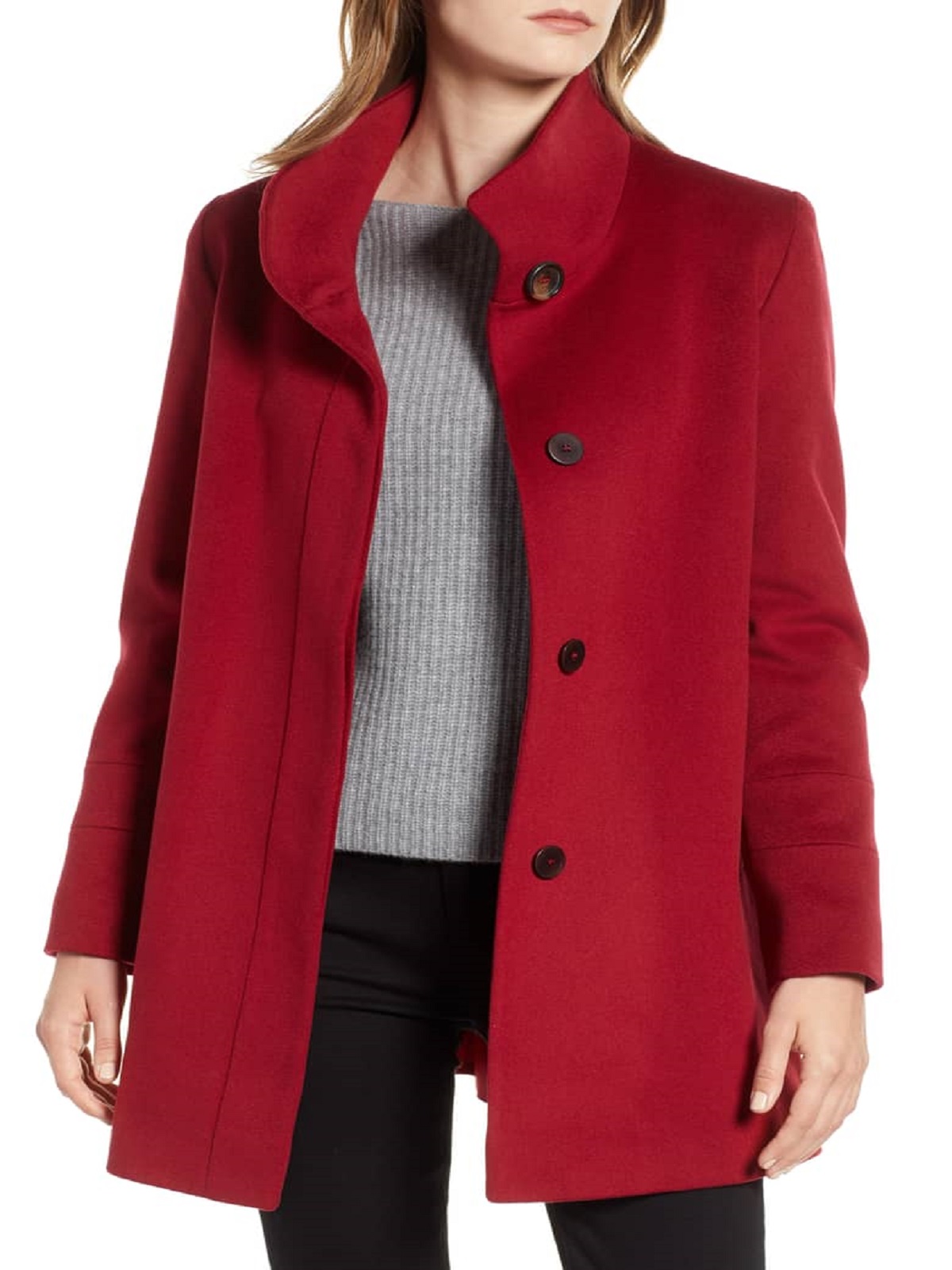 Women Red Wool Trench | Women Jacket | MauveTree