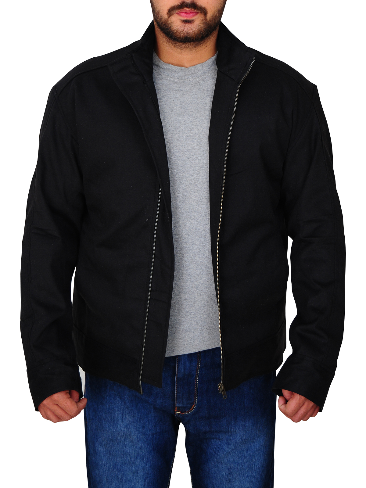 Classic Men's Black Cotton Jacket | Men Jackets | MauveTree