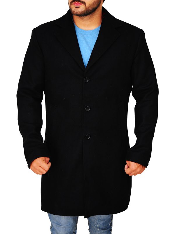 Classy Men Black Wool Long Coat | Men Jacket | MauveTree