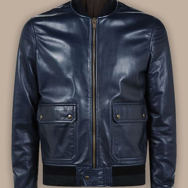 Men Navy Blue Bomber Jacket - Men Jacket - MauveTree