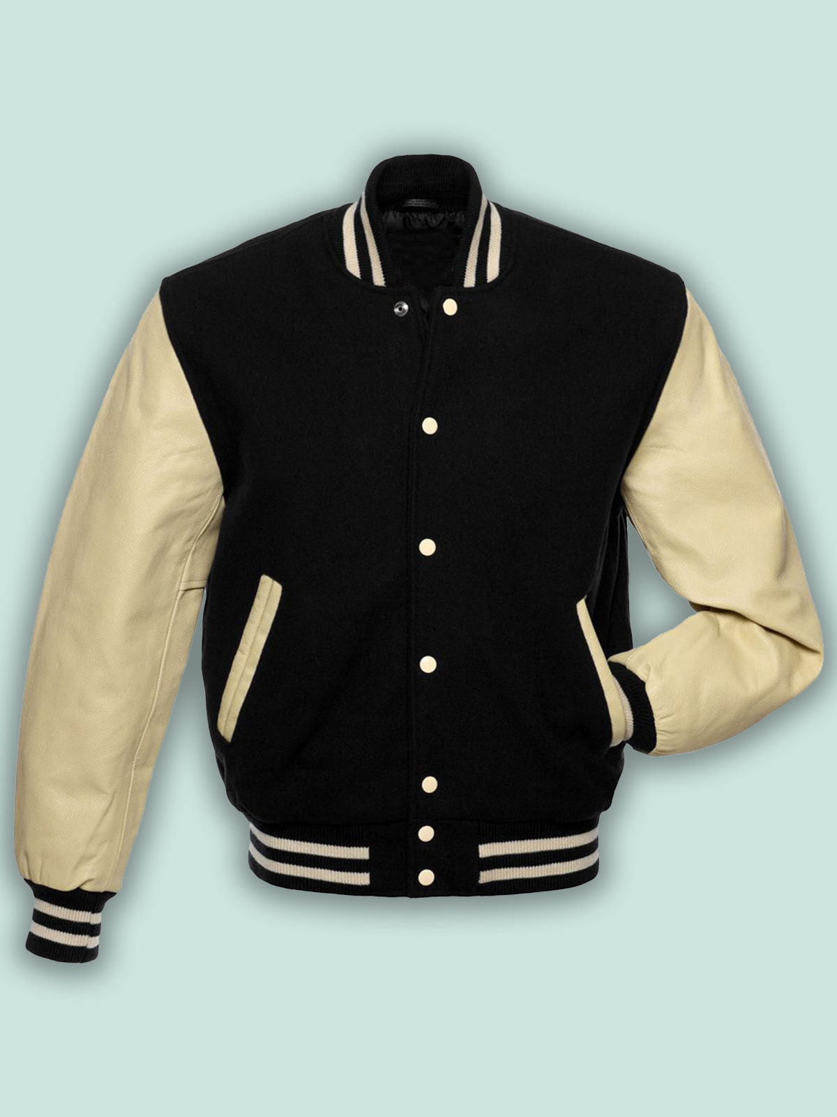 Wool College Varsity Jacket - Men Jacket - MauveTree