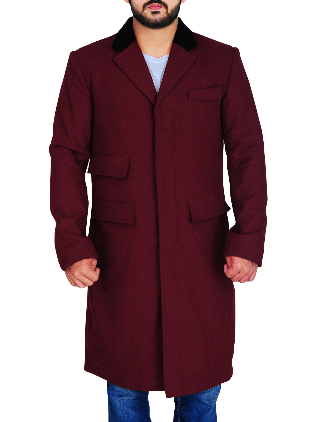 Stylish Maroon Wool Coat For Men | Men Jacket | Mauvetree.com
