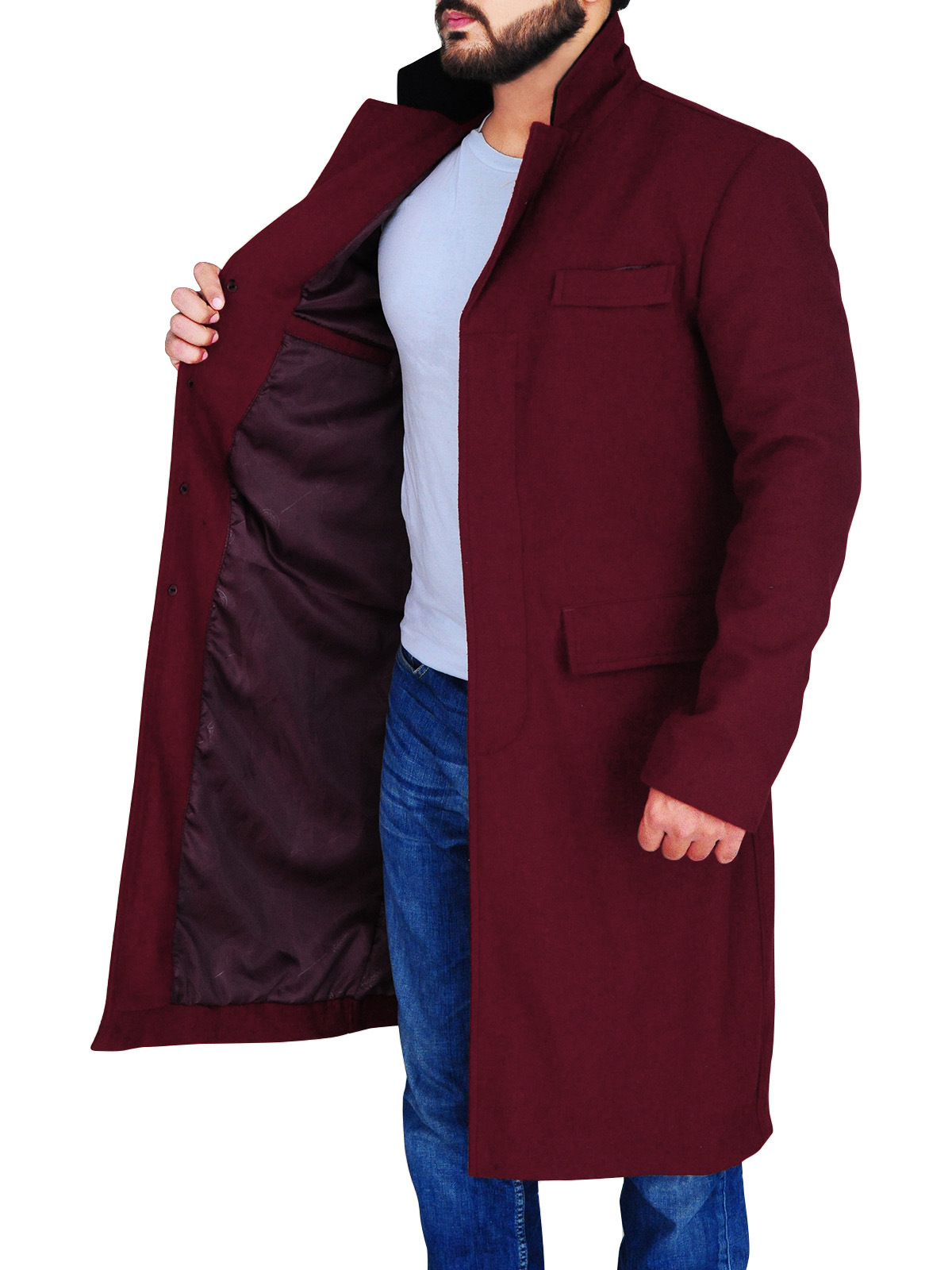 Stylish Maroon Wool Coat For Men | Men Jacket | Mauvetree.com