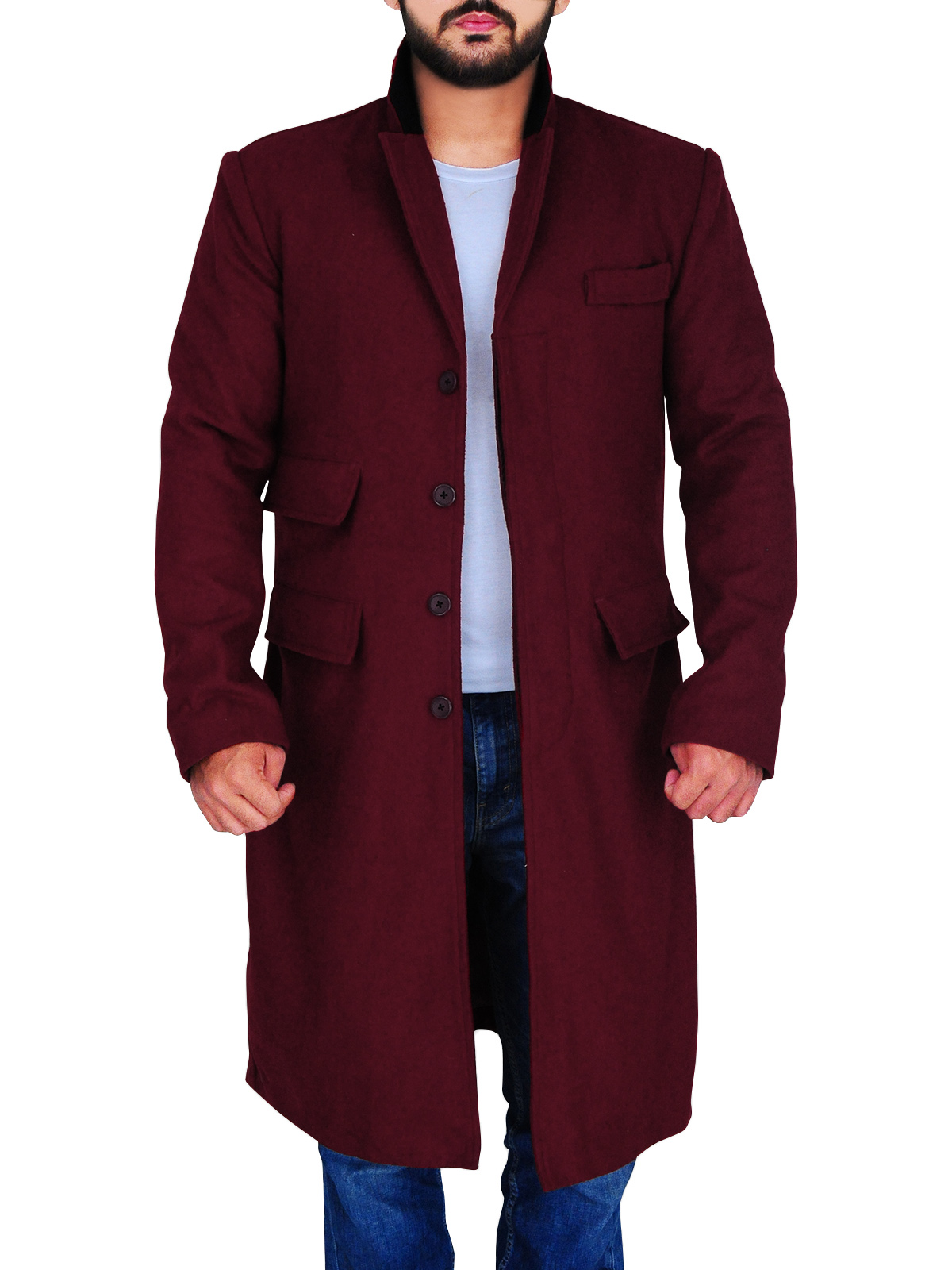 Stylish Maroon Wool Coat For Men | Men Jacket | Mauvetree.com