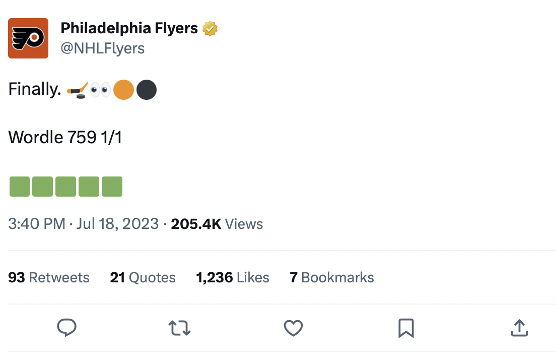 Flyers ‘Solve’ Wordle Puzzle On ‘First’ Try!