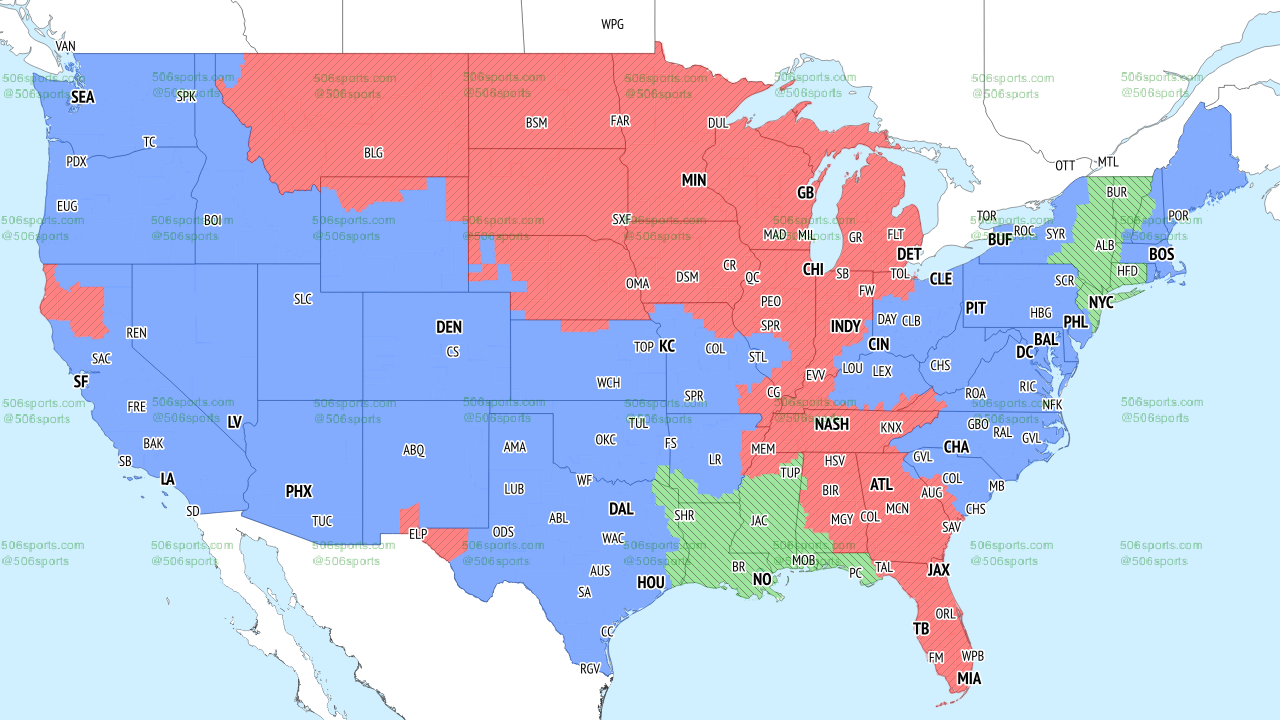 NFL coverage map Week 14: NFL TV map broadcast info for Sunday's games ...
