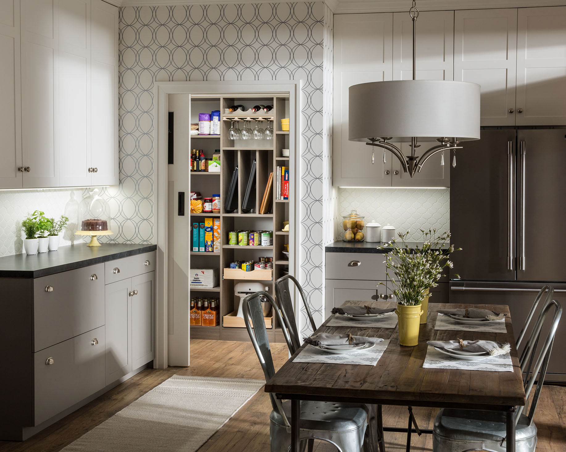 Walk-In Pantry with Corner Shelves | EasyClosets