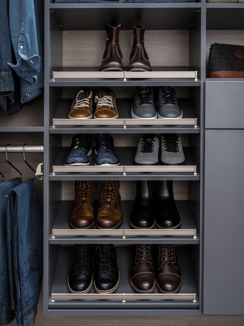 Slanted Shoe Shelves | EasyClosets