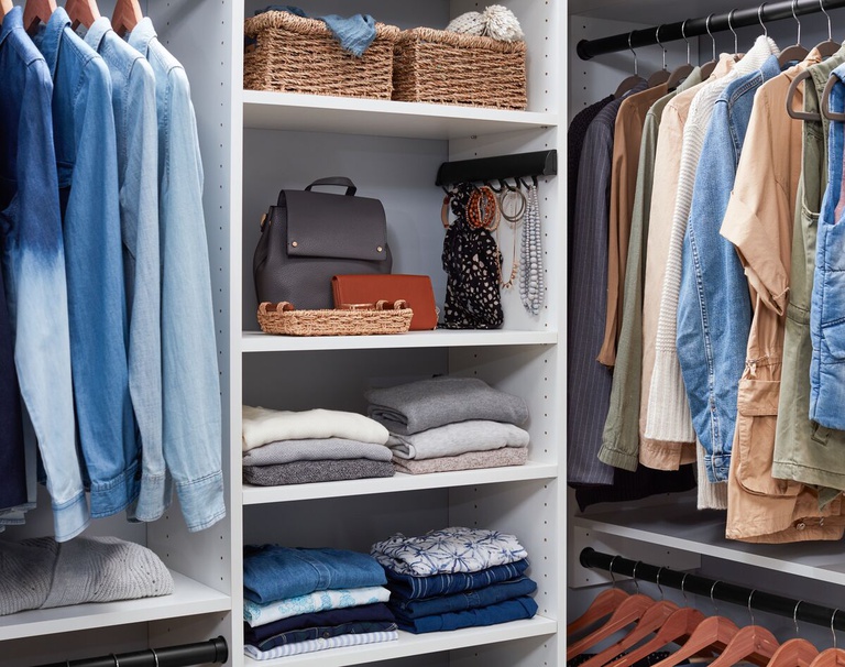 His & Hers Walk-In Closet with Window Bench | EasyClosets