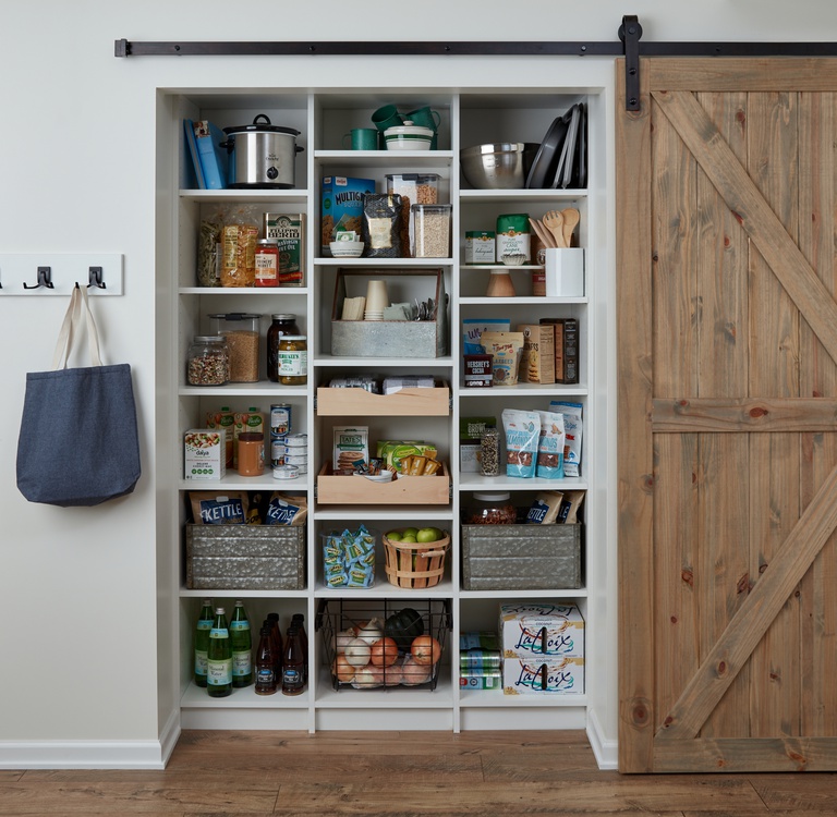 Reach-In Pantry with Barn Door | EasyClosets