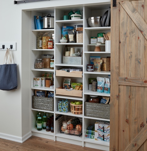 Reach-In Pantry with Barn Door | EasyClosets