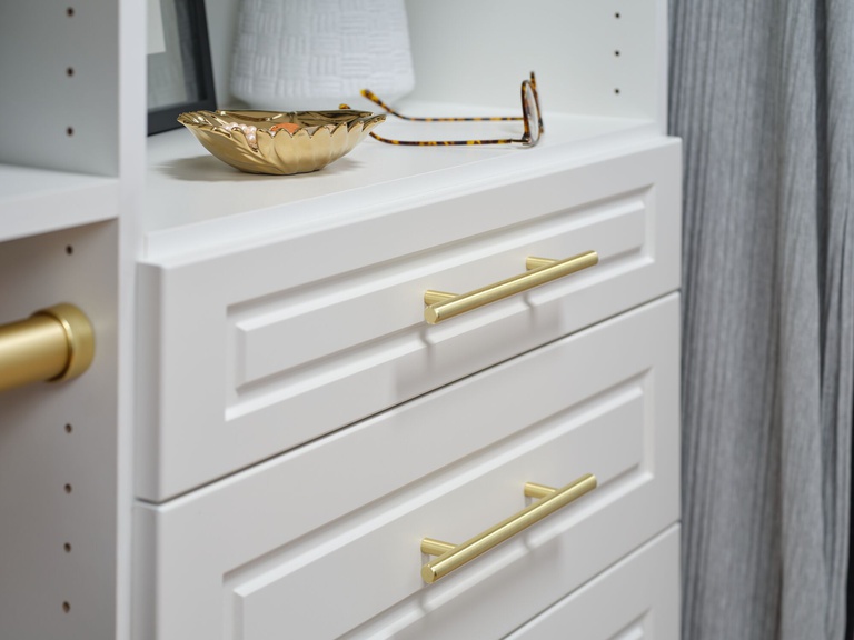 White Drawers in Walk-In Closet | EasyClosets