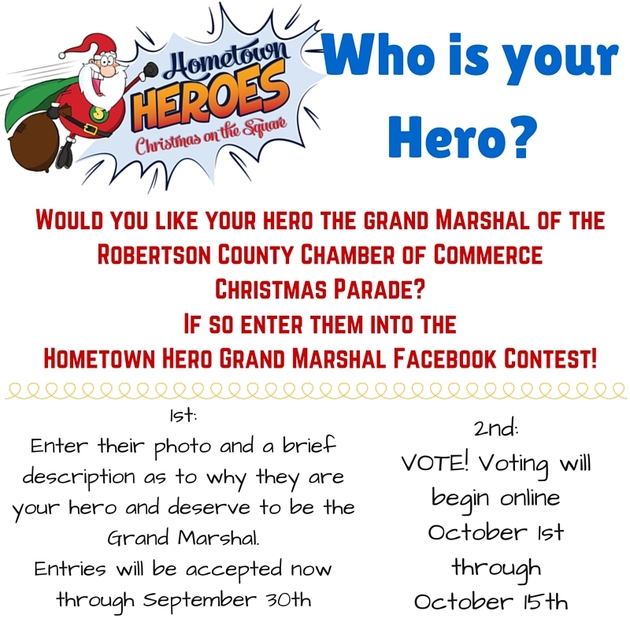 Hometown Hero Christmas Parade Grand Marshal Contest