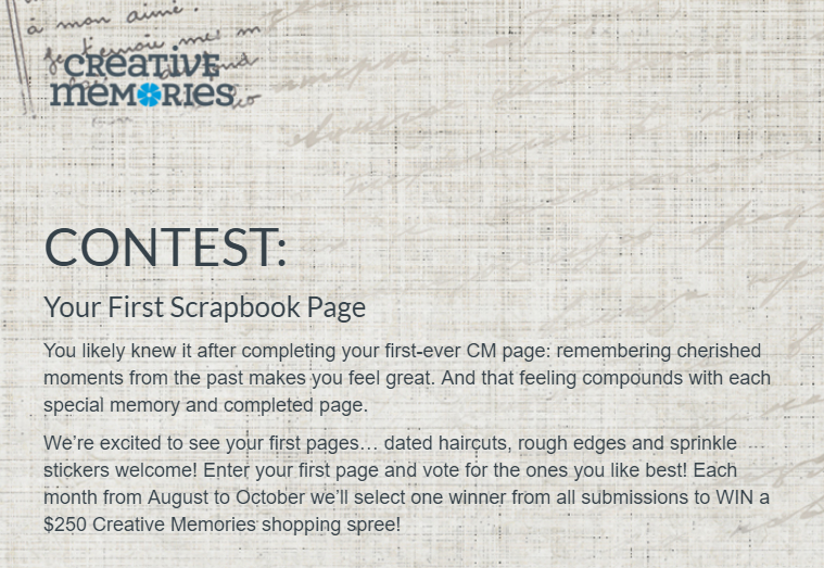 First Scrapbook Page Contest | Creative Memories