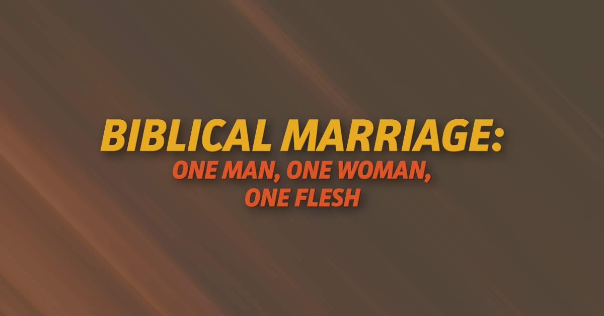 Biblical Marriage: One Man, One Woman, One Flesh – Wonder Lake Bible Church