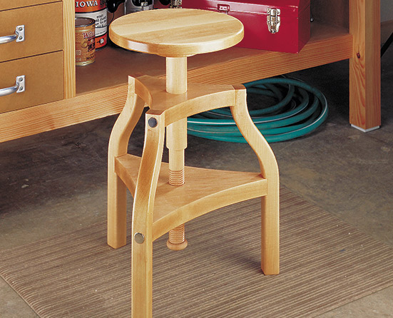 Adjustable Height Stool | Woodworking Project | Woodsmith Plans