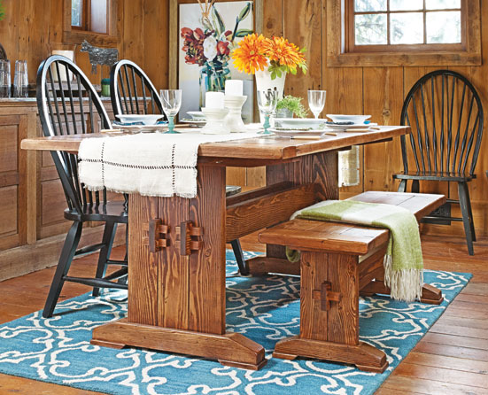 Farmhouse Table & Bench | Woodworking Project | Woodsmith Plans