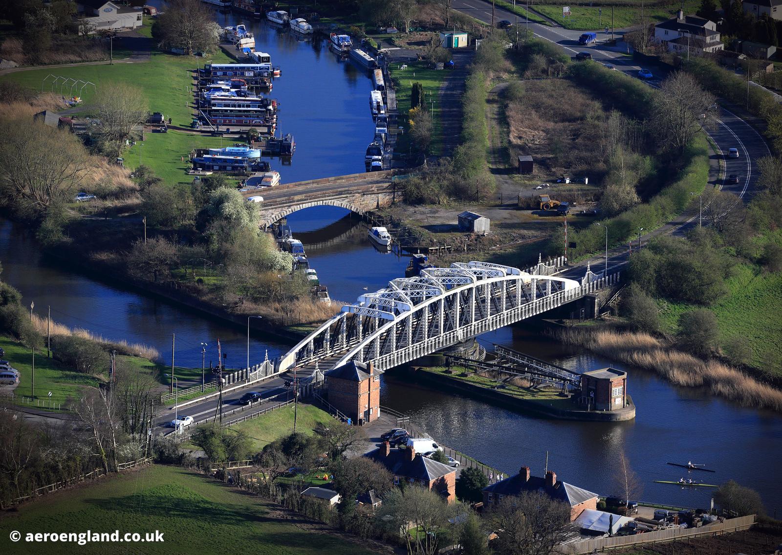 aeroengland | aerial photograph of Acton Bridge Swingbridge, Cheshire ...