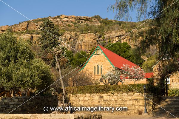 Photos and pictures of: Sandstone buildings at Modderpoort Mission ...
