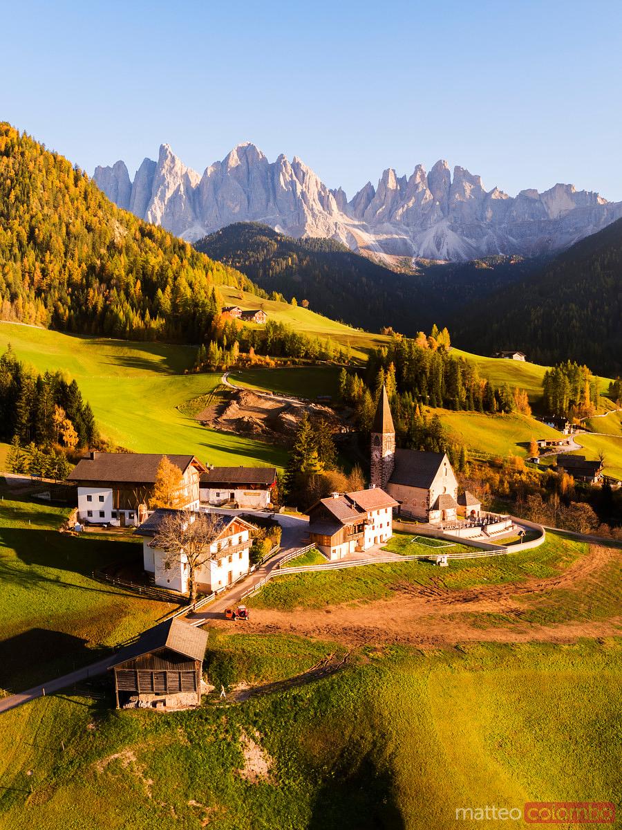 Matteo Colombo Travel Photography | Aerial view of small town in autumn ...