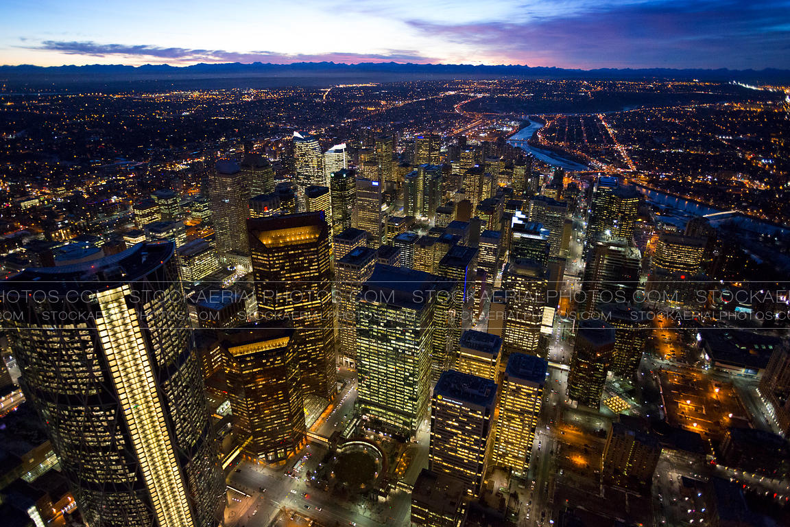 Aerial Photo | Calgary Aerial Photo at Night