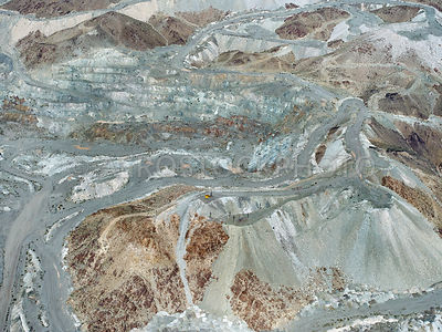 aerial view | The Eagle Mountain iron open pit mine was closed in 1983 ...