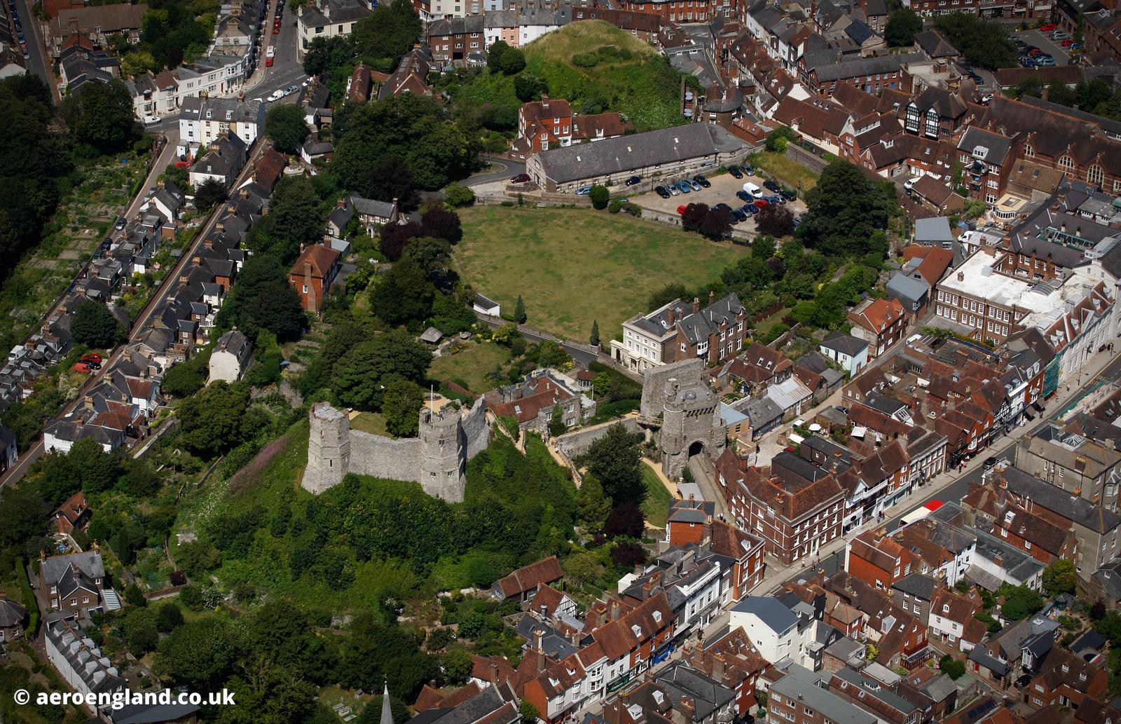 aeroengland | aerial photograph of Lewes Castle East Sussex England UK