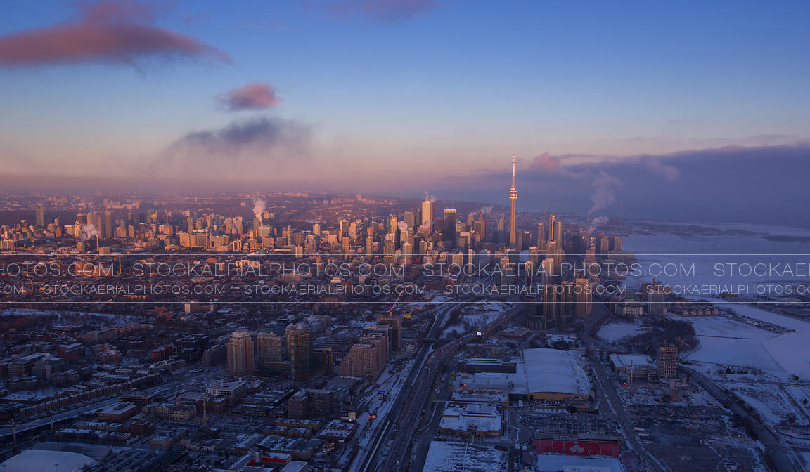 Aerial Photo | Toronto Sunset in Winter