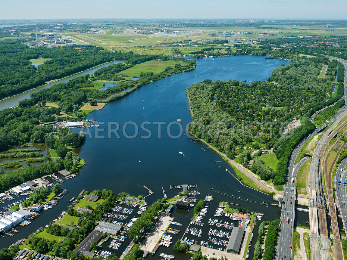 aerial view | Amsterdam, recreational area overlanden and lake Nieuwe ...