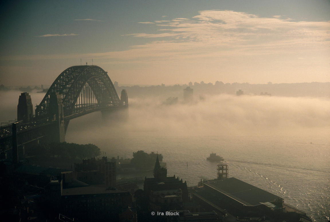 Ira Block Photography | Sydney Harbour Bridge in the fog, Sydney, Australia