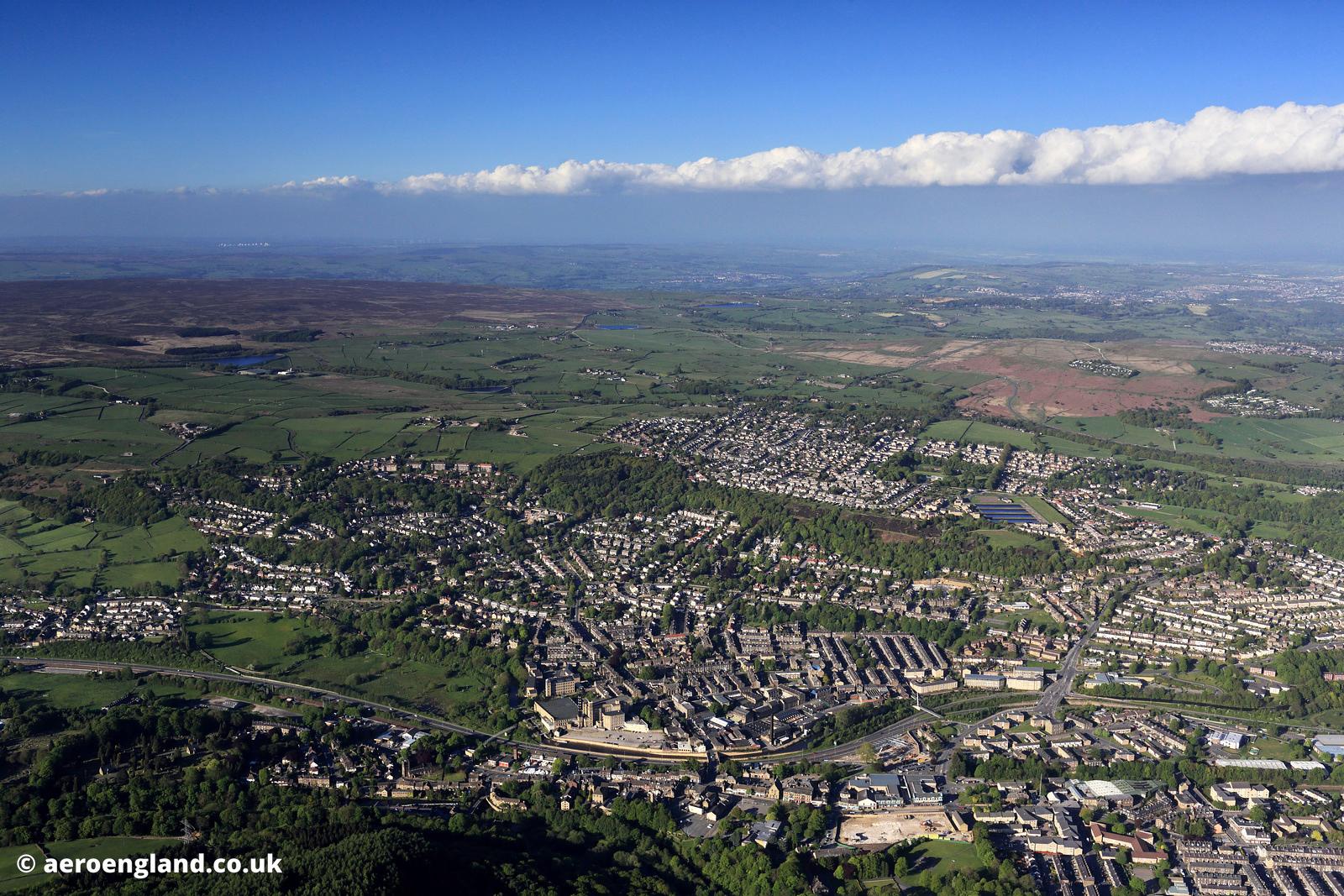 aeroengland | aerial photograph of Bingley Yorkshire England UK.