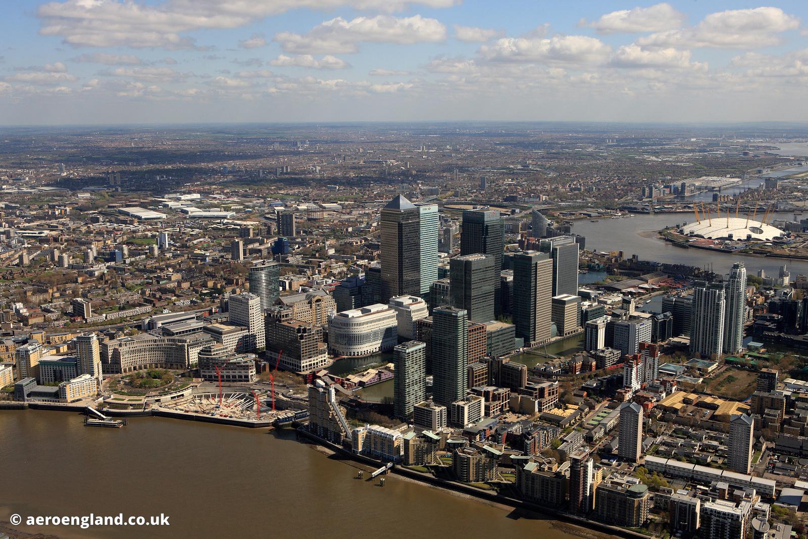 aeroengland | aerial photograph of Canary Wharf London