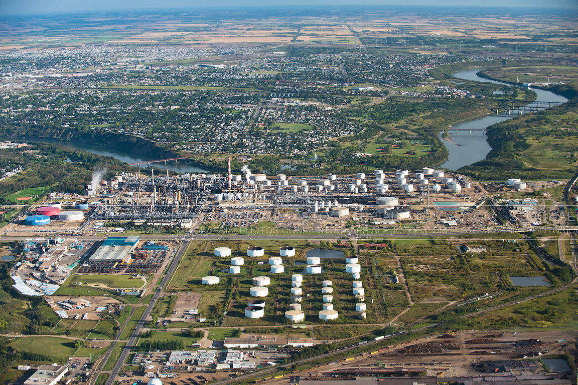 Aerial Photo | Suncor (Petro Canada) Refinery, Edmonton AB
